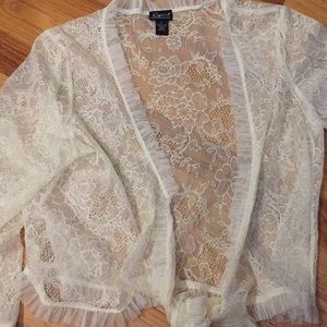 Cejon | Jackets & Coats | Lace Wrapmesh Pleat Rufflemachine Washable ...